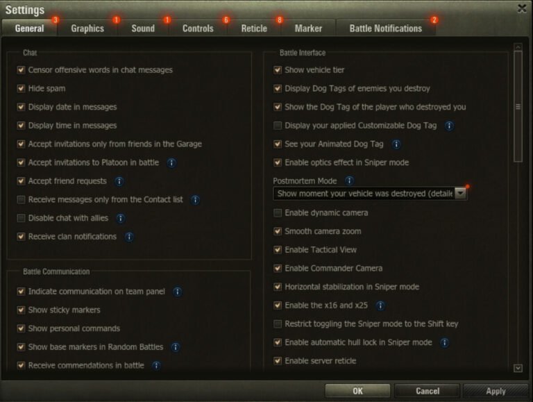 World of Tanks Settings Guide